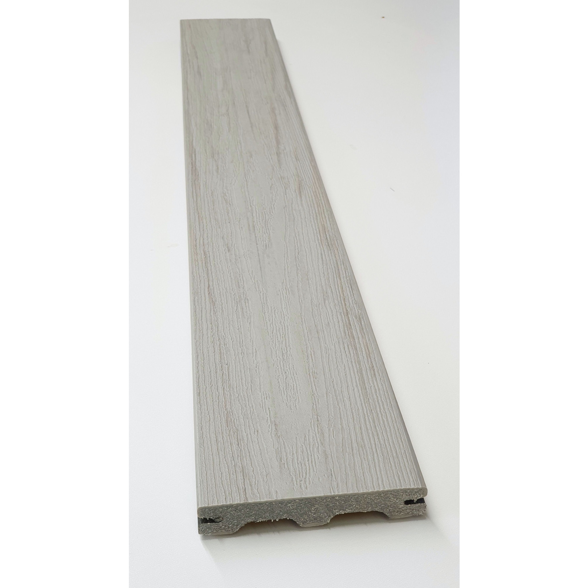 Terrassendiele WPC coextrudiert massiv Grau einseitig Holzstruktur ...