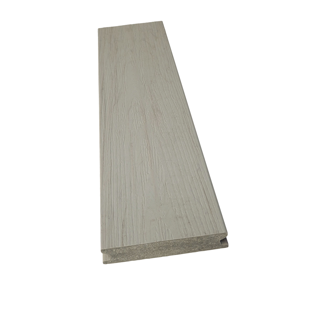 Terrassendiele WPC coextrudiert massiv Grau einseitig Holzstruktur ...